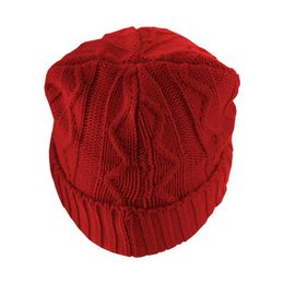MSTRDS Beanie MSTRDS Unisex Beanie Cable Flap (1-St), rot