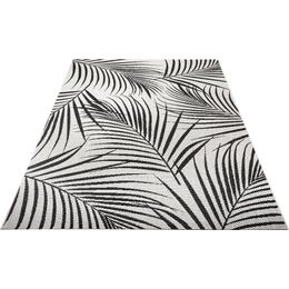 Teppich LEONIQUE "Naya" Teppiche Gr. B/L: 120 cm x 170 cm, 3 mm, 1 St., schwarz (creme, schwarz) Esszimmerteppiche