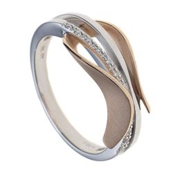 Diamantring Jobo "Ring mit 9 Diamanten" Fingerringe Gr. 56, SI = kleine Einschlüsse, Roségold 585-Weißgold 585-Diamanten, rosegold (roségold 585) Damen Diamantringe