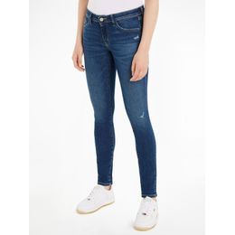 Skinny-fit-Jeans Tommy Jeans "LW SKN AH2236" Gr. 30, Länge 32, blau (mid blue32) Damen Jeans Röhrenjeans