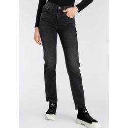 Levi's Straight-Jeans LEVI'S "724 High Rise Straight" Gr. 30, Länge 28, schwarz (black denim) Damen Jeans Gerade