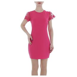 Ital-Design Sommerkleid Damen Freizeit (86164395) Spitze Minikleid in Pink
