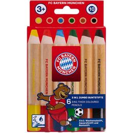 FC Bayern München FC Bayern München Buntstift Jumbo Buntstifte 3in1 6er-Set