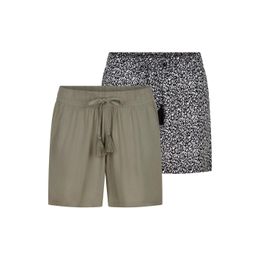 DENIMFY Bermudas Damen Shorts DFLia 2er Pack Regular Fit (Vorteilspack) kurze Stoffhose mit Kordelzug aus 100% Viskose