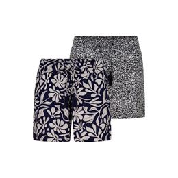 DENIMFY Bermudas Damen Shorts DFLia 2er Pack Regular Fit (Vorteilspack) kurze Stoffhose mit Kordelzug aus 100% Viskose