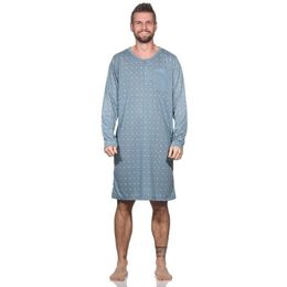 EloModa Nachthemd Herren Nachthemd langarm Sleepshirt; Gr. M L XL 2XL (1-tlg)