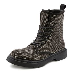 Lascana Stiefelette Damen Gr&ouml;&szlig;e 39 schwarz / silber Winterschuhe