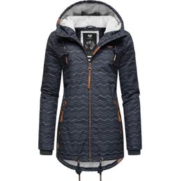 Ragwear Jacke 'Zuzka' Damen Gr&ouml;&szlig;e XXL nachtblau / braun / wei&szlig; Winterjacke