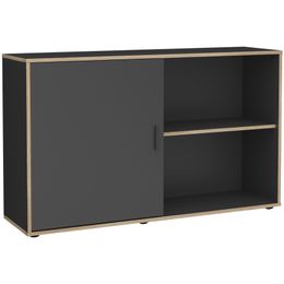 Aktenschrank FMD "Elias 20" Schränke Gr. B/H/T: 110,5 cm x 72,8 cm x 33 cm, 1 St., schwarz (anthrazit, eiche nb) Aktenschränke