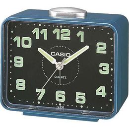 Casio Quarzwecker TQ-218-2EF Wecker, ideal als Geschenk, Leuchtzeiger, Leuchtziffern, blau