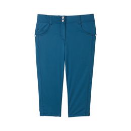 Tom Tailor Damen Tapered Relaxed Hose mit Bio-Baumwolle, blau, Uni, Gr. 36