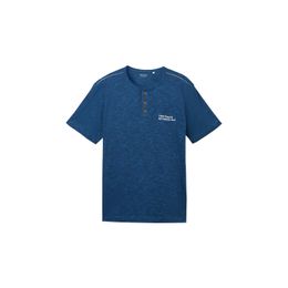 Tom Tailor Herren Gestreiftes T-Shirt, blau, Streifenmuster, Gr. L