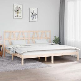 MAISONCHIC Massivholzbett Doppelbett Bett für Schlafzimmer Kiefer 200x200 cm DE87880