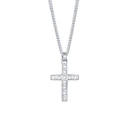 Kuzzoi Silberkette Kreuz Glasperlen Modern 925 Silber