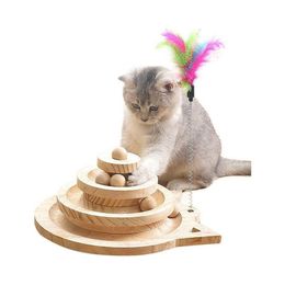 yozhiqu Kratzbaum Interaktives Katzenspielzeug-Drehplatte für Katzen+Lustiger Katzenstab