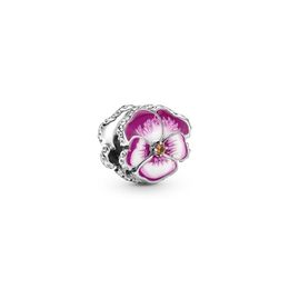 Pandora Charm-Einhänger 790777C01 Charm Damen Rosafarbenes Stiefmütterchen Sterling-Silber