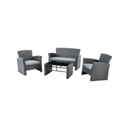 DKD Home Decor Garten-Essgruppe Tisch mit 3 Sesseln DKD Home Decor Grau Synthetischer Rattan 124 x 72