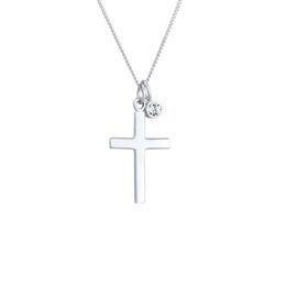 Elli Kette mit Anhänger Kreuz Religion Kristalle 925 Silber