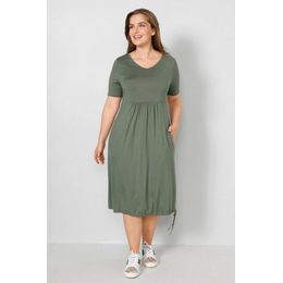 Janet & Joyce Janet & Joyce Jerseykleid Jersey-Midikleid V-Ausschnitt elastische Taille