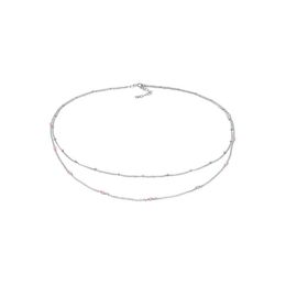 Elli Ketten-Set Layer Rosa Quarz Kugeln Beads 925 Silber