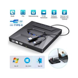yozhiqu USB Externer DVD RW CD Writer Drive Burner Reader für Laptop PC DVD-Rekorder