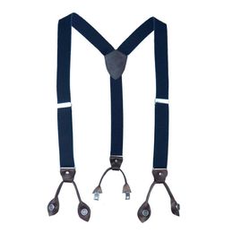 Lloyd Men's Belts LLOYD Men’s Belts Hosenträger LLOYD-Hosenträger 35 mm Lederrückenteil und Roll-Clips 12-navy 120