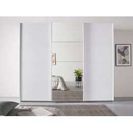 Schwebetürenschrank Rauch "Kleiderschrank Schrank Garderobe TOPSELLER OTELI inkl. Inneneinteilung" Schränke Gr. B/H/T: 271 cm x 229 cm x 62 cm, weiß mit 3 Innenschubladen sowie zusätzlichen Einlegeböden MADE IN GERMANY