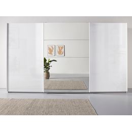 Schwebetürenschrank Rauch "Kleiderschrank Schrank Garderobe TOPSELLER OTELI inkl. Inneneinteilung" Schränke Gr. B/H/T: 360 cm x 210 cm x 62 cm, weiß (weiß, hochglanz weiß) mit 3 Innenschubladen sowie zusätzlichen Einlegeböden MADE IN GERMANY