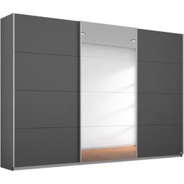 Schwebetürenschrank Rauch "Kleiderschrank Schrank Garderobe CORTONA" Schränke Gr. B/H/T: 271 cm x 210 cm x 62 cm, 3 St., grau (graumetallic) Schwebetürenschränke und Schiebetürenschränke inkl. Inneneinteilung, 2 Stoffboxen zusätzlichen Einlegeböden Bestseller