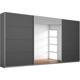 Schwebetürenschrank Rauch "Kleiderschrank Schrank Garderobe CORTONA inkl. Inneneinteilung" Schränke Gr. B/H/T: 360 cm x 229 cm x 62 cm, 3 St., grau (graumetallic) 2 Stoffboxen und zusätzlichen Einlegeböden MADE IN GERMANY