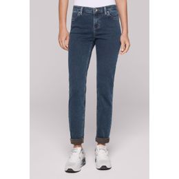 Slim-fit-Jeans SOCCX Gr. 34, Länge 30, blau Damen Jeans Röhrenjeans