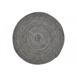 Chic Antique Teppich mit Spiralenmuster, Ø 110 cm, natur und schwarz