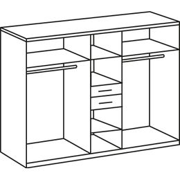 Kleiderschrank wimex "Diver Drehtürenschrank mit Spiegel und Schubladen Garderobe" Schränke Gr. B/H/T: 225 cm x 207 cm x 58 cm, 6 St., weiß (weiß, plankeneichefarben) Bestseller Schrank Schlafzimmerschrank in Breite 225cm und 270cm