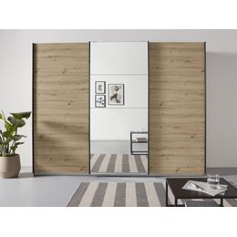 Schwebetürenschrank Rauch "Kleiderschrank Schrank Garderobe TOPSELLER OTELI inkl. Inneneinteilung" Schränke Gr. B/H/T: 271 cm x 210 cm x 62 cm, braun (eiche artisan) mit 3 Innenschubladen sowie zusätzlichen Einlegeböden MADE IN GERMANY