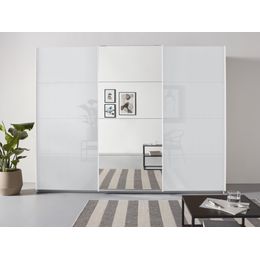 Schwebetürenschrank Rauch "Kleiderschrank Schrank Garderobe TOPSELLER OTELI inkl. Inneneinteilung" Schränke Gr. B/H/T: 271 cm x 210 cm x 62 cm, weiß (weiß, hochglanz weiß) mit 3 Innenschubladen sowie zusätzlichen Einlegeböden MADE IN GERMANY