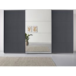 Schwebetürenschrank Rauch "Kleiderschrank Schrank Garderobe TOPSELLER OTELI inkl. Inneneinteilung" Schränke Gr. B/H/T: 360 cm x 229 cm x 62 cm, grau (graumetallic) mit 3 Innenschubladen sowie zusätzlichen Einlegeböden MADE IN GERMANY