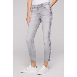 Slim-fit-Jeans SOCCX Gr. 26, Normalgrößen, grau Damen Jeans Röhrenjeans