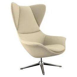 Ohrensessel FLEXLUX "Stilo Relaxsessel, TV-Sessel" Sessel Gr. Chenille, B/H/T: 90cm x 115cm x 88cm, beige (sandy beige) Solitär, Stil-Ikone, drehbar, Fuß Aluminium