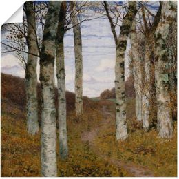 Artland Kunstdruck Birken im Herbst. Um 1898, Wiesen & Bäume (1 St), als Alubild, Leinwandbild, Wandaufkleber oder Poster in versch. Größen, braun