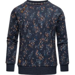 Ragwear Sweater Darinka Flowers stylisches Mädchen Sweatshirt mit Blumenmuster, blau