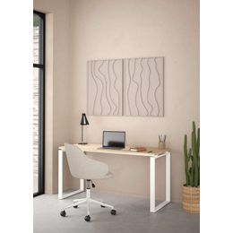 Home Affaire Schreibtisch Sign Arbeitstisch, Sekretär, Bürotisch, Cleanes Design, Metallbeine, Breite 120 oder 150 cm, braun|weiß