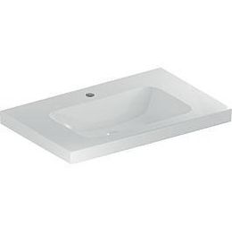 Geberit iCon light Waschtisch 501839005 75x48cm, Hahnloch mittig, ohne Überlauf, mit Ablagefläche, weiß