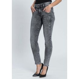 Herrlicher Slim-fit-Jeans COSY SLIM Shaping-Wirkung durch eingearbeiteten Keileinsatz, grau