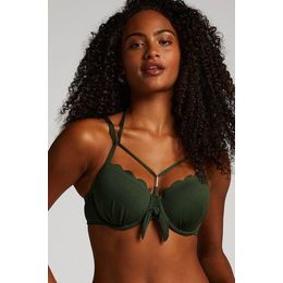 Hunkemöller Hunkemöller Wattiertes Bügel-Bikinioberteil Scallop grün