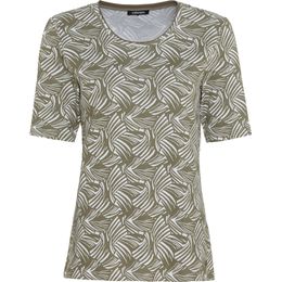 Olsen T-Shirt, Baumwolle, Allover-Print, für Damen, grün, 40