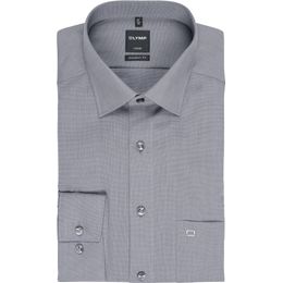 OLYMP Luxor Businesshemd, Modern-Fit, Brusttasche, bügelfrei, für Herren, grau, 39