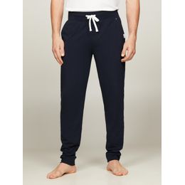 Tommy Hilfiger Monotype Stripe Schlafanzug-Hose, Baumwolle, Tunnelzug, für Herren, blau, L