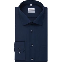 Seidensticker Businesshemd, Regular Fit, Langarm, Kent-Kragen, für Herren, blau, 40