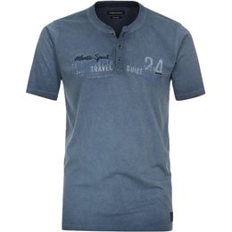 Casamoda T-Shirt, Baumwolle, Henley-Auschnitt, für Herren, blau, XXL