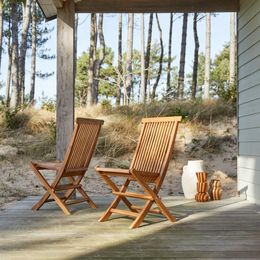 Tikamoon 2er-Set Gartenstühle aus massivem Akazienholz Capri